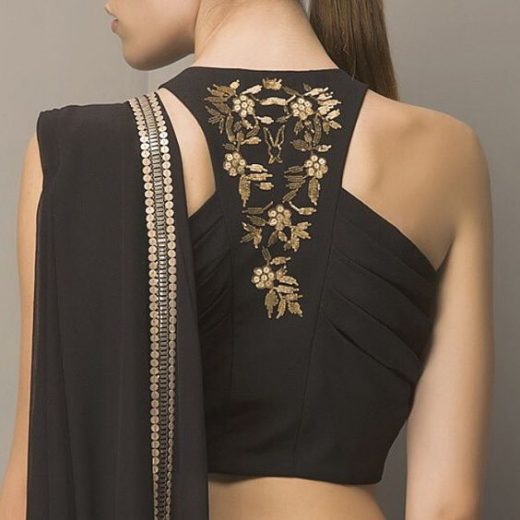 Back Blouse Neck Design In V Cut - Threads - WeRIndia
